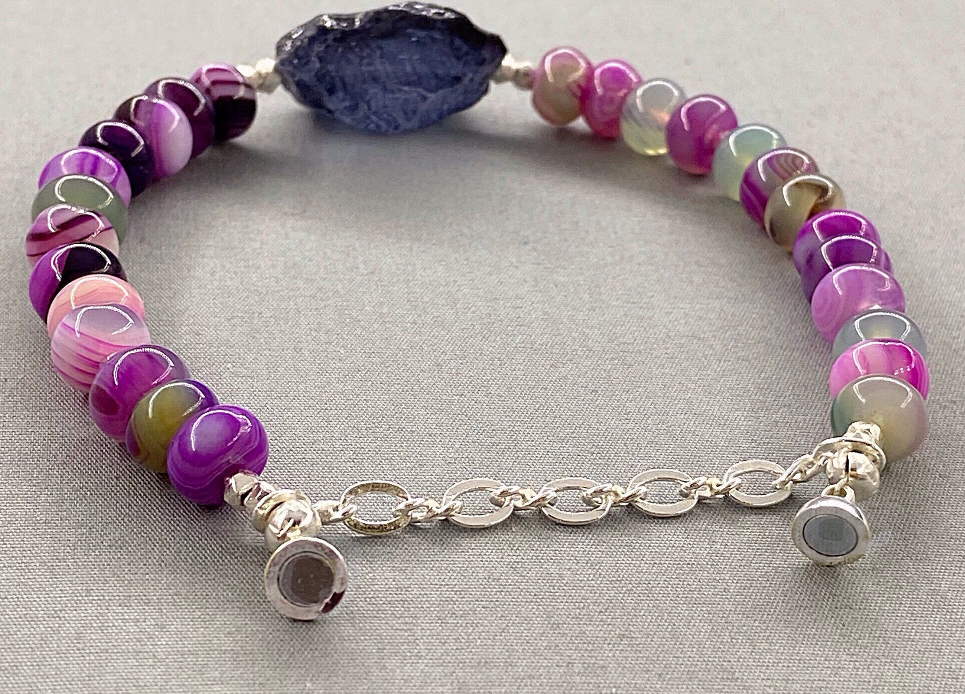 Blauwe kwarts armband ruwe kwarts agaat kralen armband - Etsy Nederland