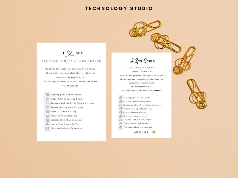 New best I Spy Wedding Game, Printable Card and Sign, Editable Template ...