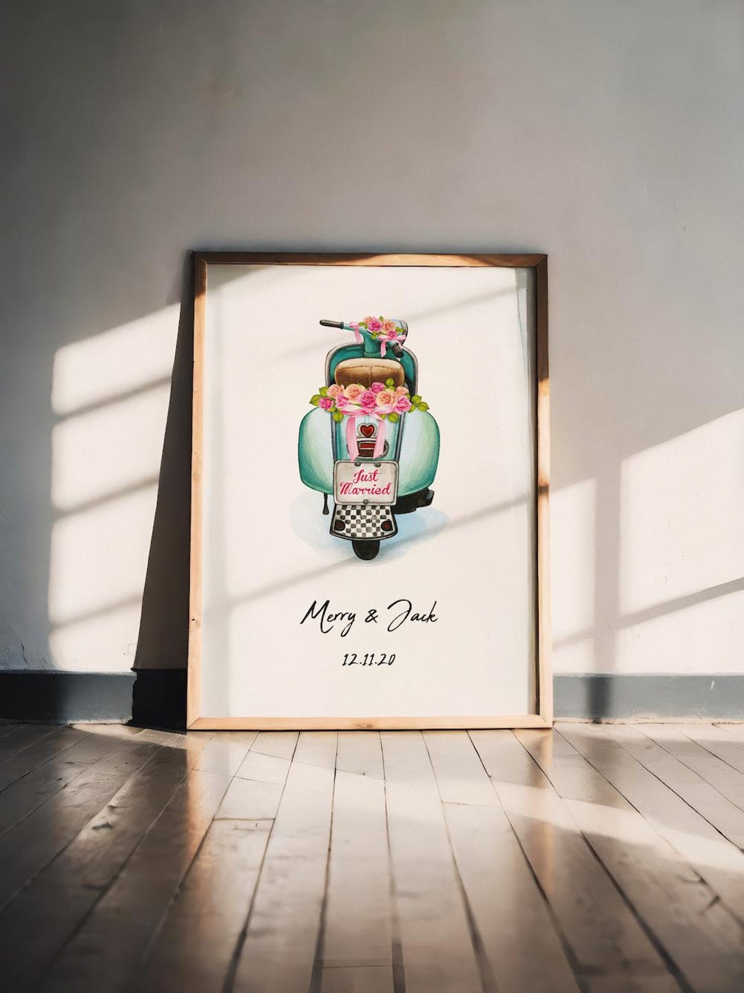 Personalized Wedding Poster "just Married" – High-quality Art Print ...