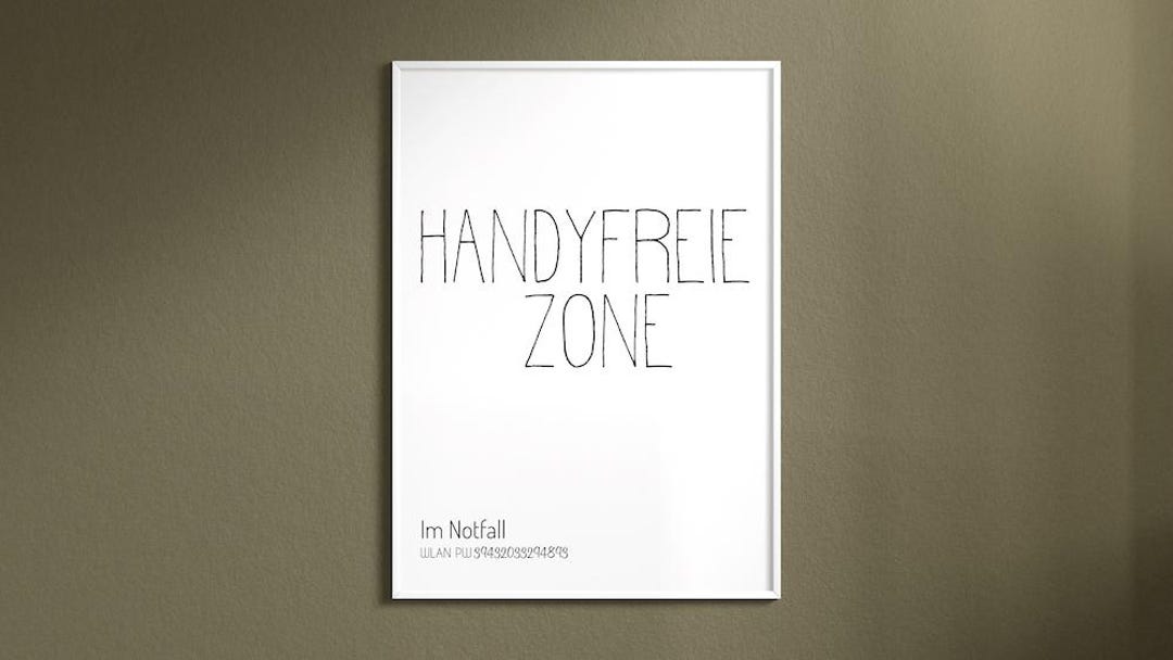 Modern "mobile Phone Free Zone" Poster | Sizes A5 A4 A3 | High-quality ...