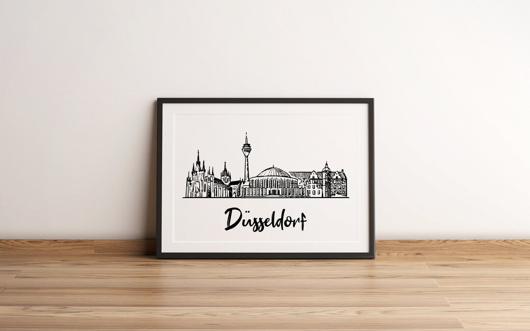 Skyline of Düsseldorf as a Poster - Available in Sizes A5 - A3 - Etsy