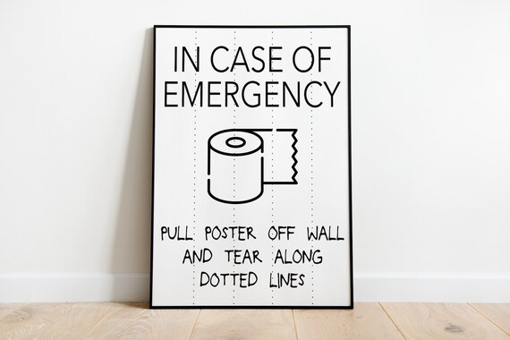 In case of emergency pull poster off wall and tear along | Etsy