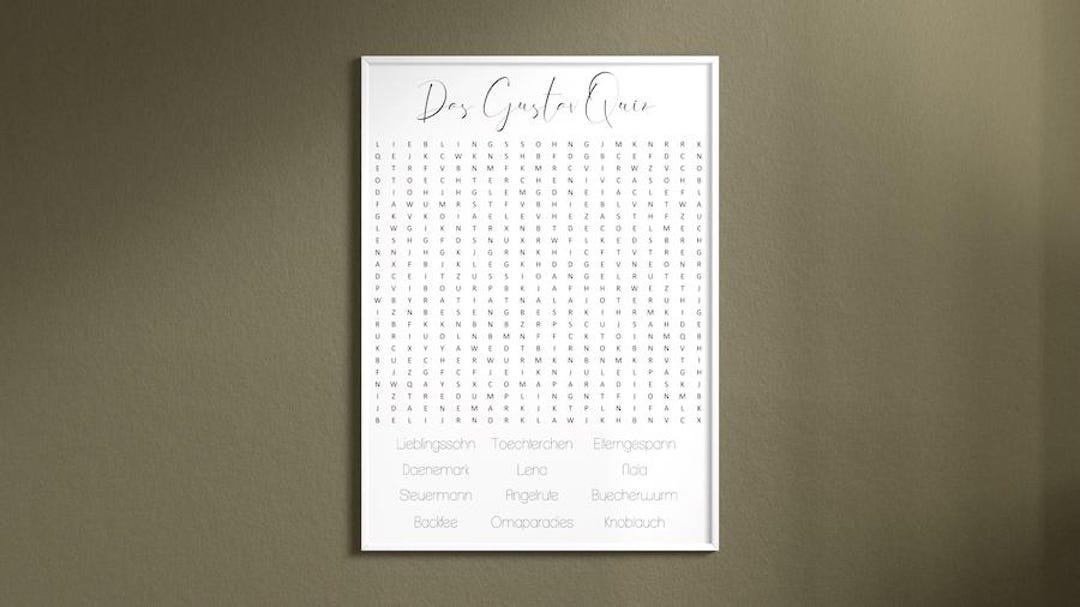 Personalized Poster A5 A4 A3 | Word Search Puzzle | Gift Idea for ...