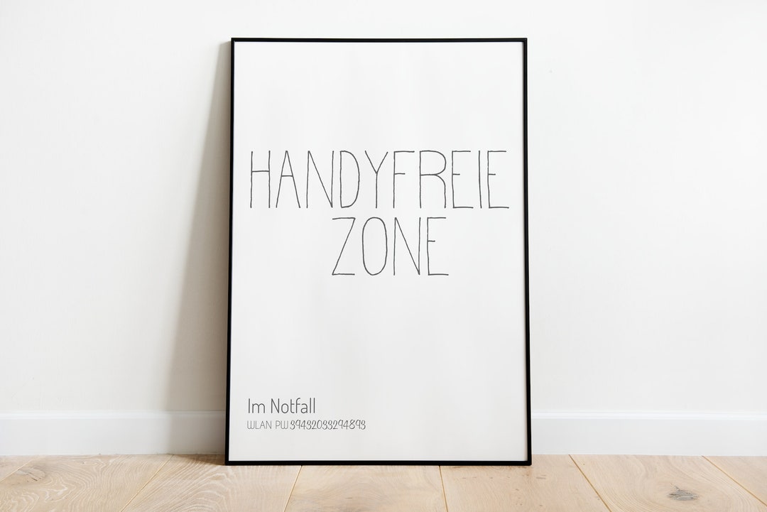 Mobile Phone Free Zone Poster Personalized With Wifi - Etsy
