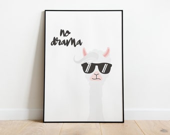 No Drama Llama Poster - Etsy