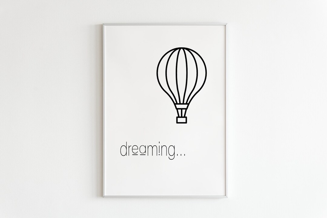 Dreaming Poster With Hot Air Balloon, in Sizes A5 to A3 - Etsy
