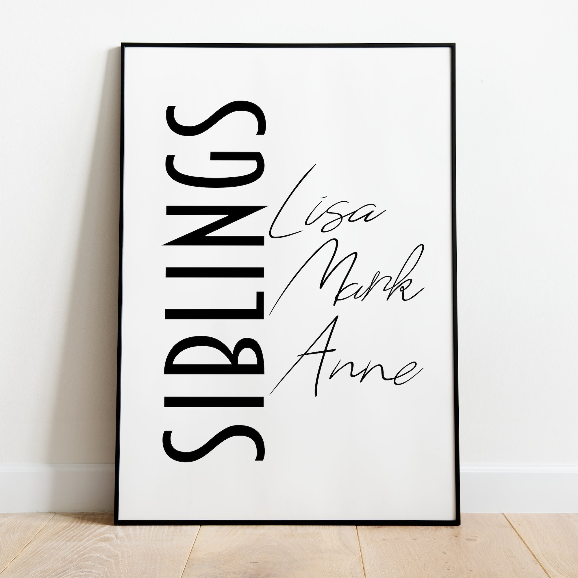 Siblings Poster personalisiert mit Namen in den Größen A5 | Etsy