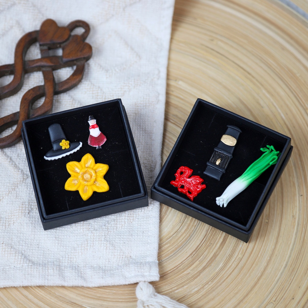 Welsh Pins, Daffodil Badge, Red Dragon Accessory, Welsh Lady ...