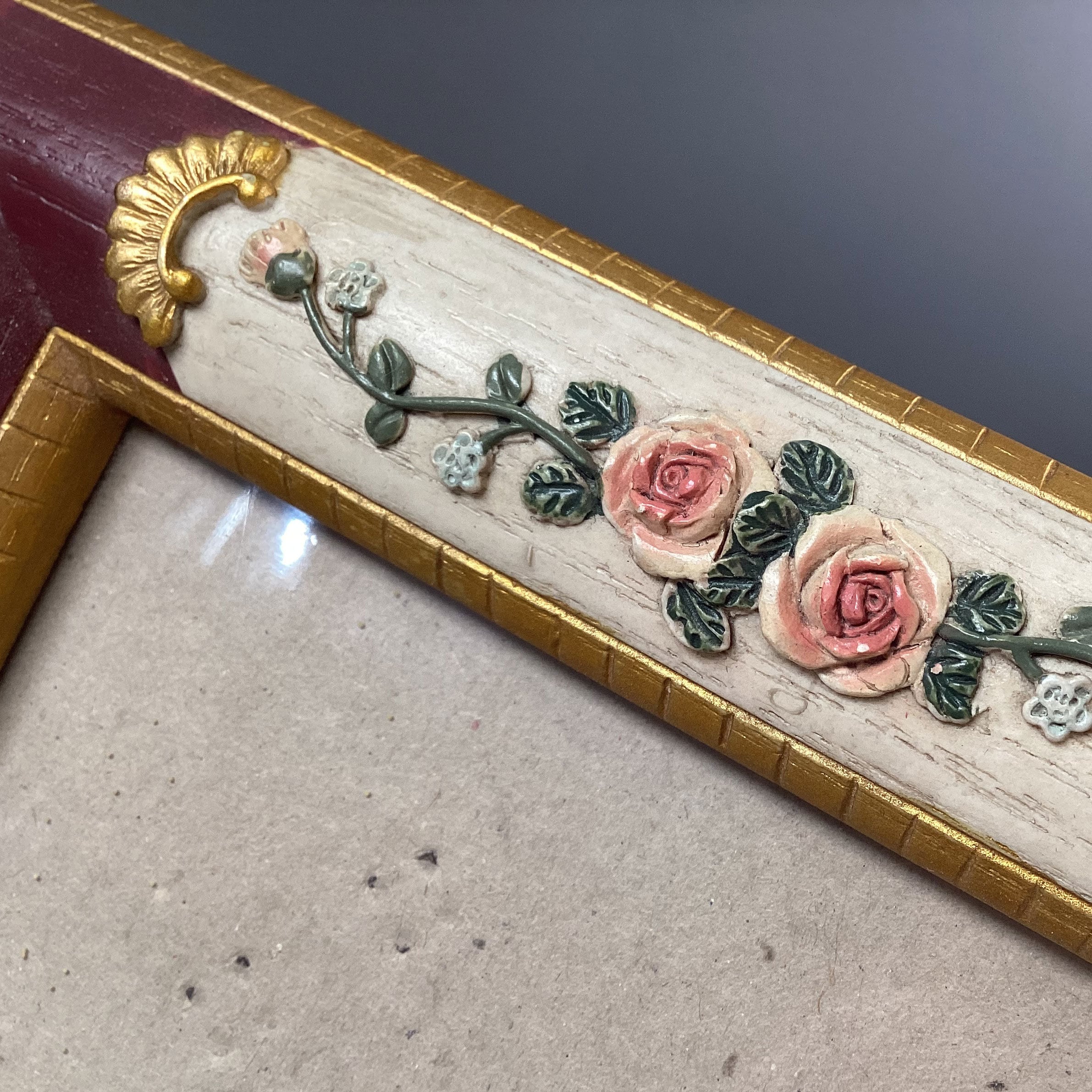 Vintage 1970s Photo Frame Old Barocco Purple Flower Photo Frames Italy ...