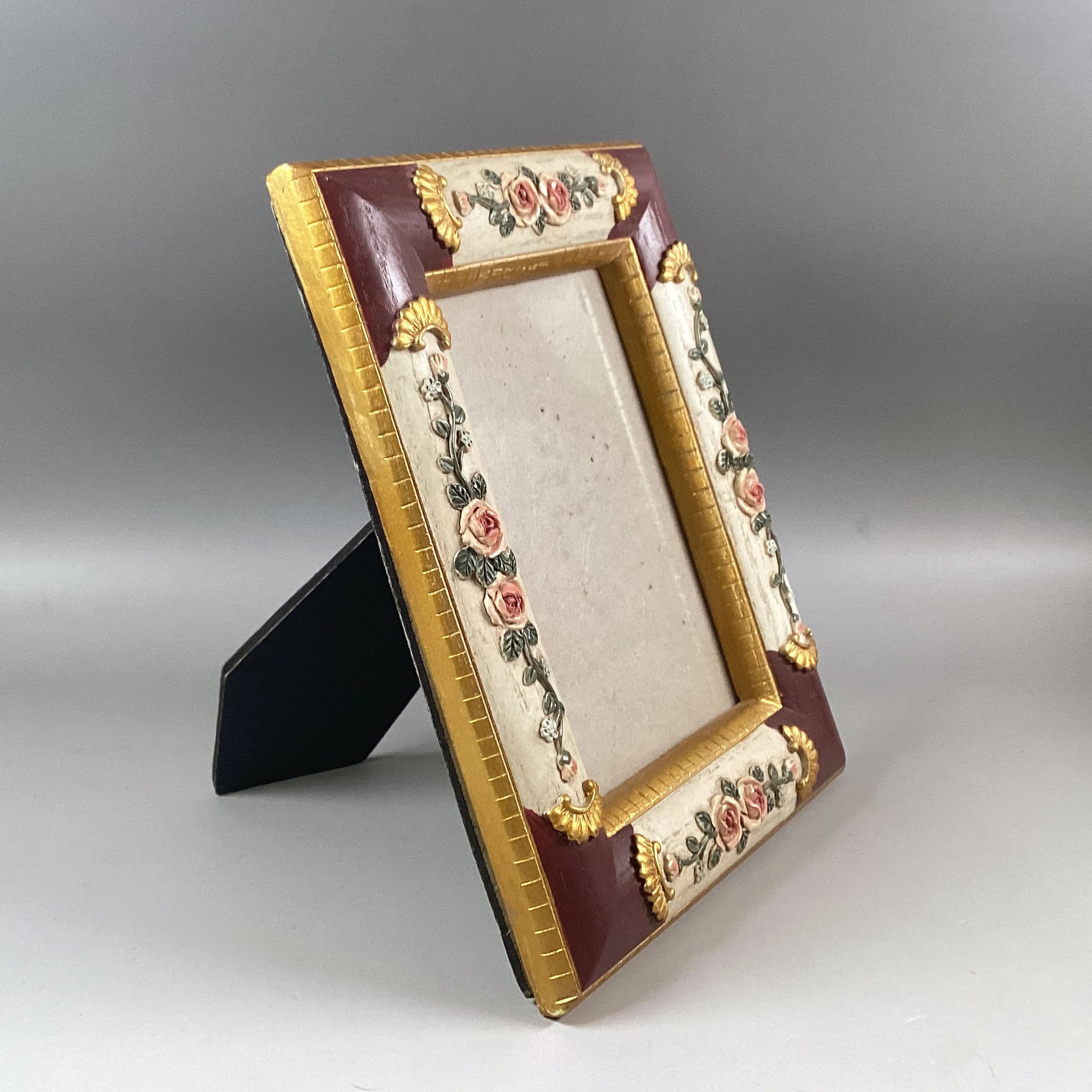 Vintage 1970s Photo Frame Old Barocco Purple Flower Photo Frames Italy ...