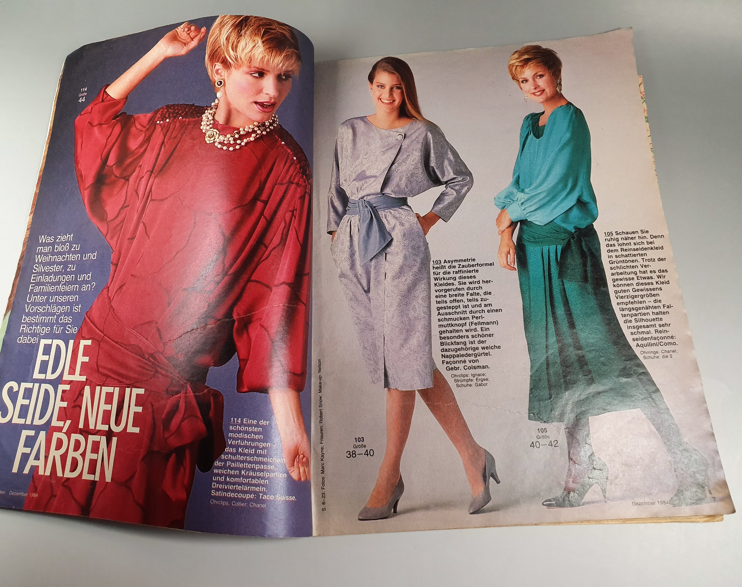 Magazine Burda Moden December 1984 Paper Patterns Retro - Etsy