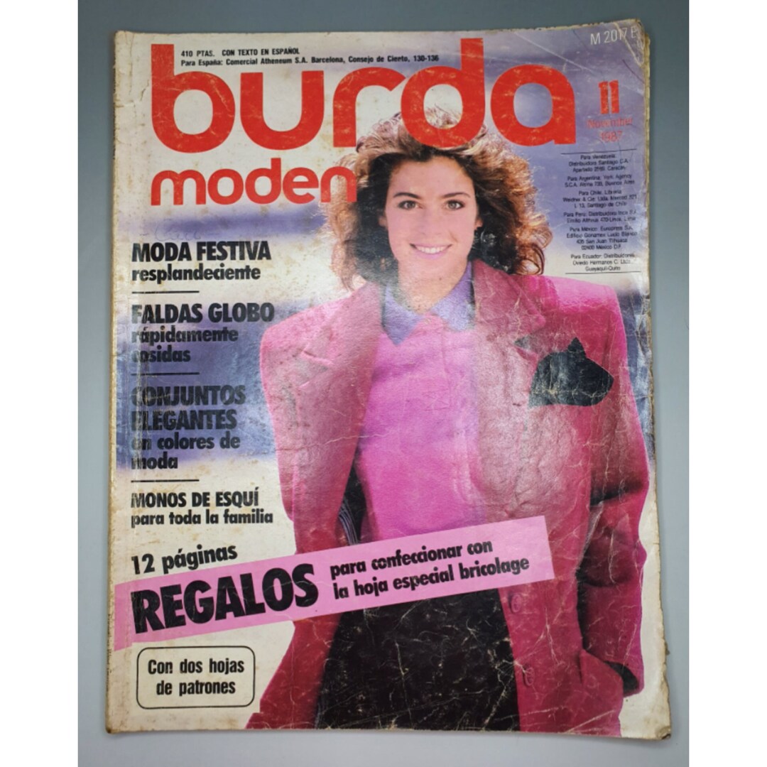 Vintage Magazines 80s Retro Moda Burda Moden 11/1987 - Etsy