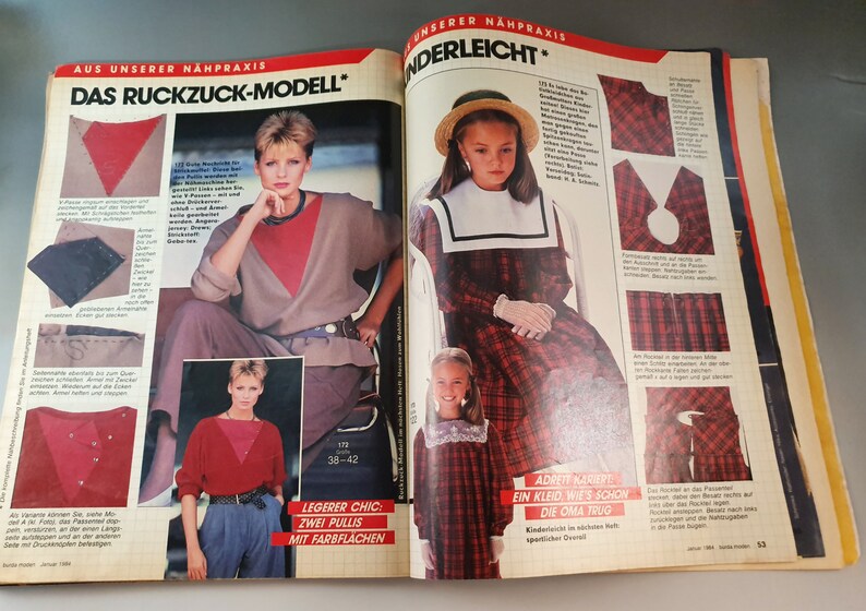 Magazine Burda Moden December 1984 Paper Patterns Retro Clothing Burda ...