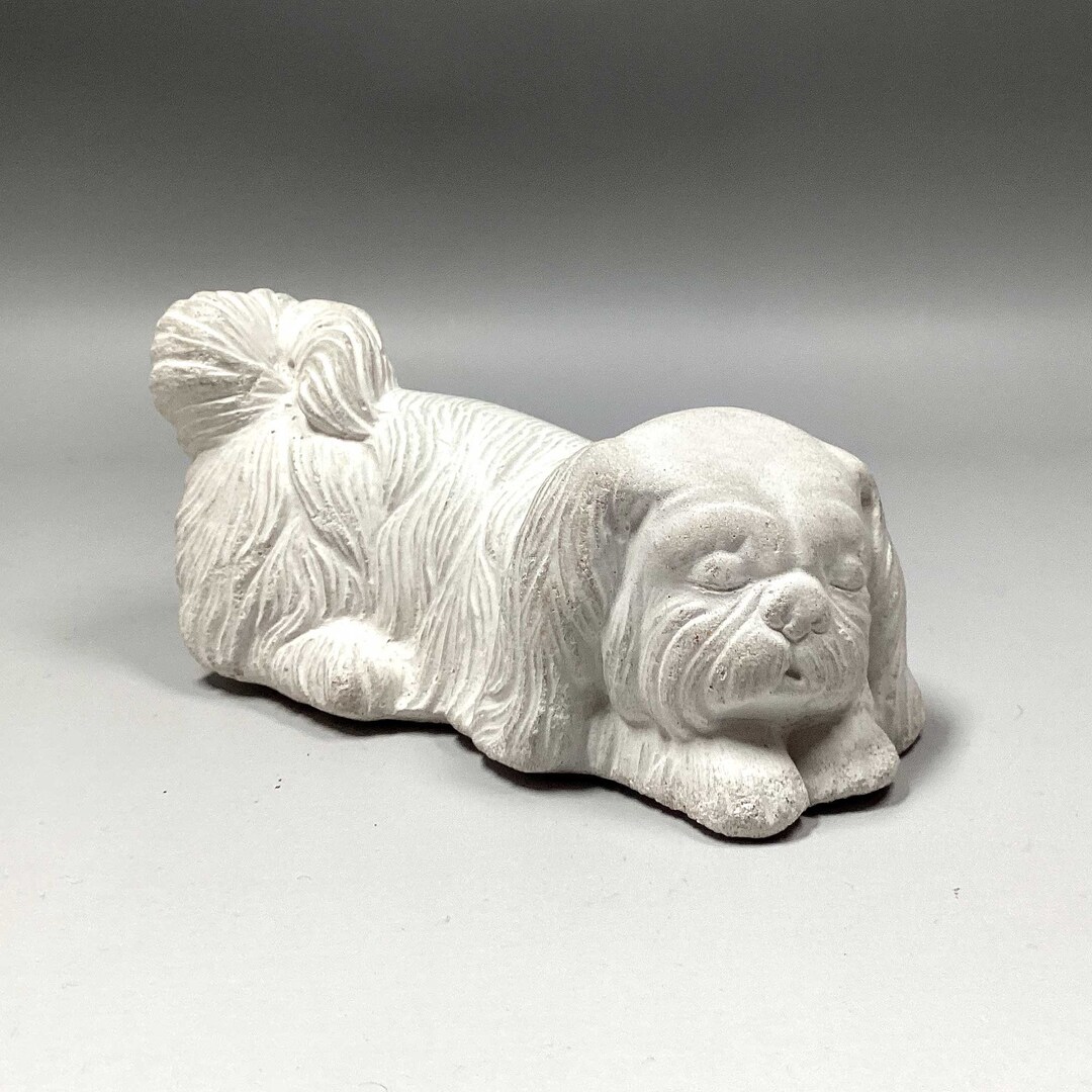 Pekingese Figurine Ceramic China Dog White Figure Pekingese Collectable ...