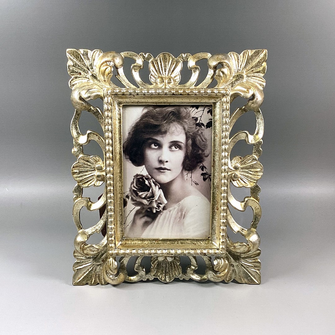 Old Gold Photoframe Vintage 3x5 Photo Frame Filigree Photo Storage ...