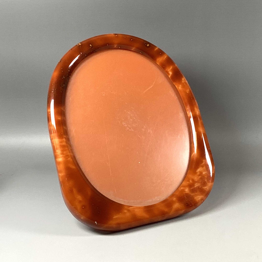 Vintage Orange Plastic English Photo Frame 50s Old Table Photo Frame ...