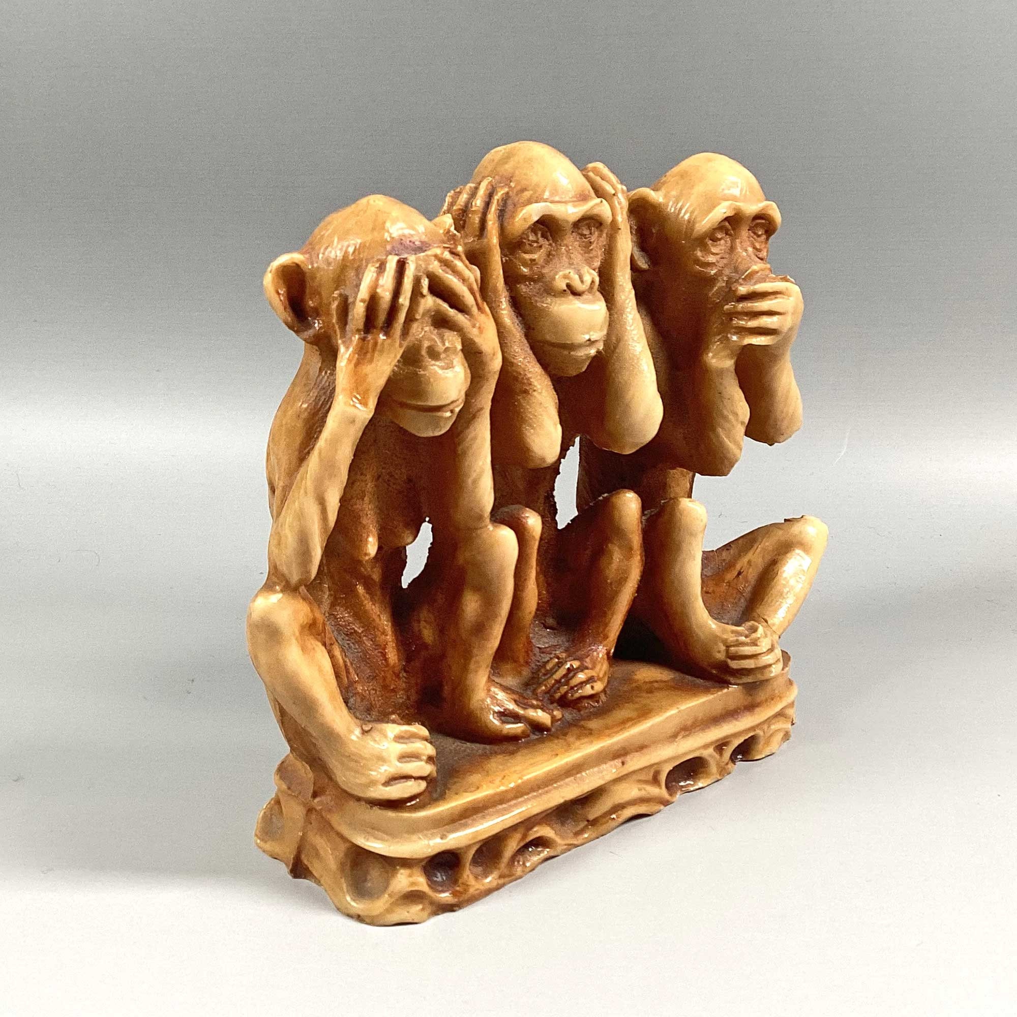 Vintage Wise 3 Small Miniature Statue No Evil Hear No Evil Figure No ...