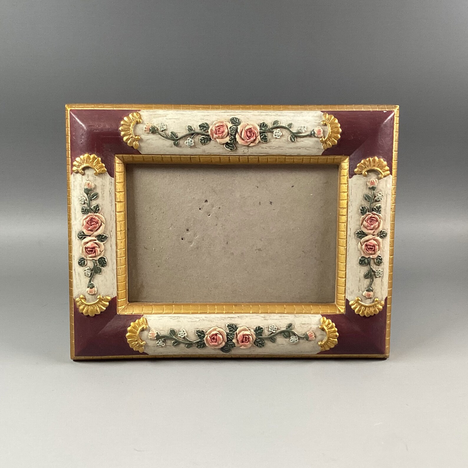 Vintage 1970s Photo Frame Old Barocco Purple Flower Photo Frames Italy ...