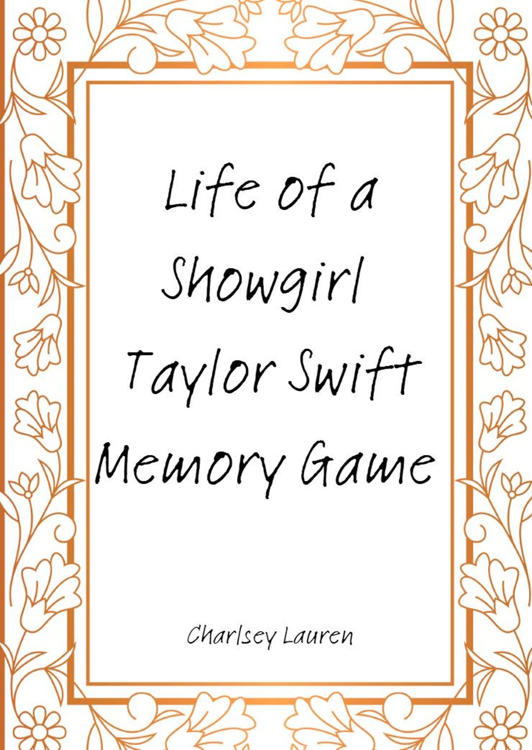 Printable Memory Game - Life of a Showgirl - Etsy