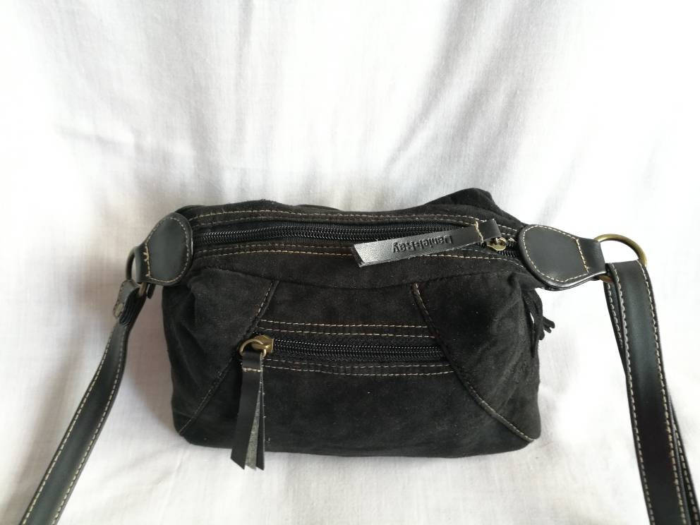 Vintage Daniel Ray Small Black With Embroidery Bag Made of - Etsy UK