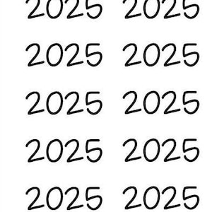 XL 2025 Titles // 63 Point Font //script Stickers // Jenplans Font - Etsy