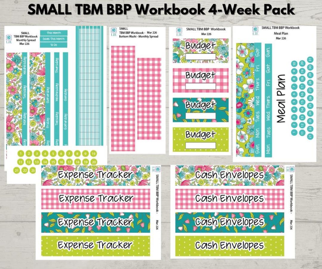 Mar 226 SMALL TBM BBP Workbook / 4-week Pack or Individual Sheets - Etsy