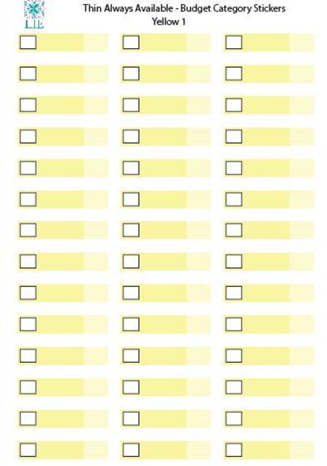 Thin Yellow 1 - Always Available - 1.5" Budget Category Stickers - Etsy