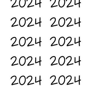 XL 2024 Titles // 63 Point Font //script Stickers // Jenplans Font - Etsy