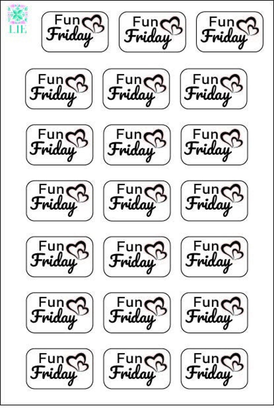 Fun Friday // Script Stickers // Half Box Size // Mixed Font - Etsy