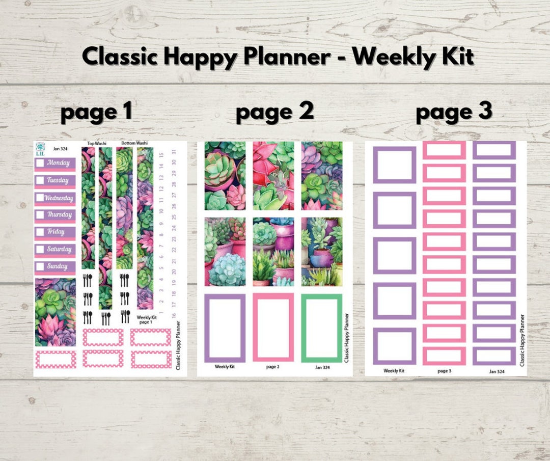 Classic Weekly Kit / Jan 324/ Classic Happy Planner - Etsy