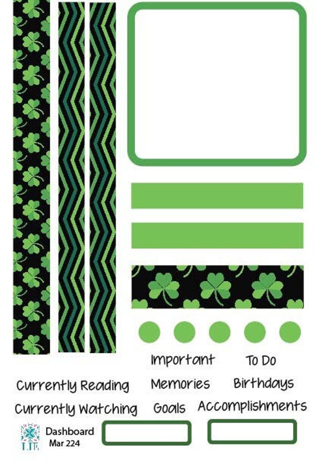 Mar 224 / EC 7x9 Dashboard / Erin Condren - Etsy