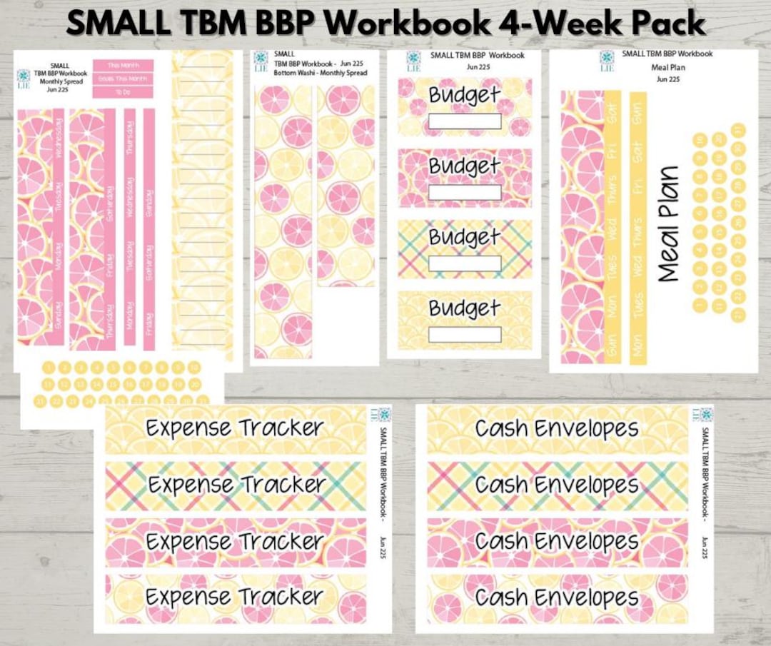 Jun 225 SMALL TBM BBP Workbook / 4-week or Individual Sheets - Etsy