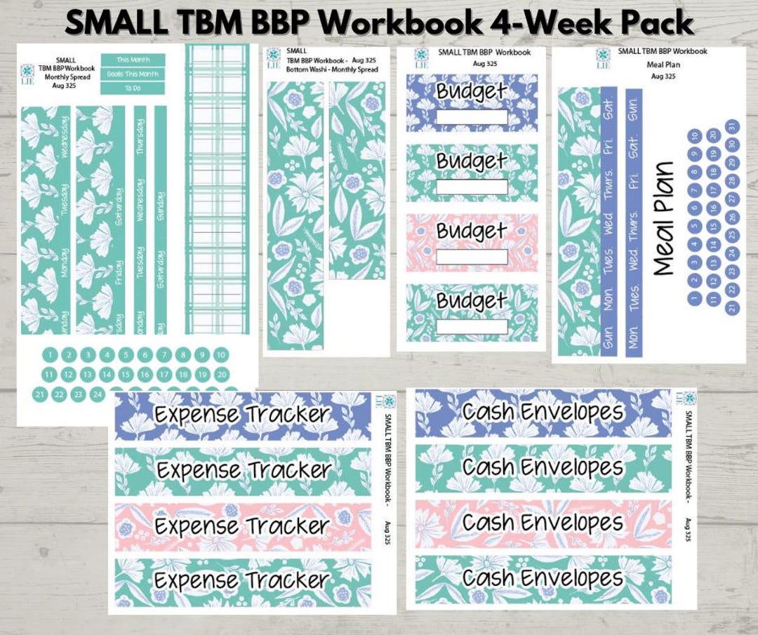 Aug 325 SMALL TBM BBP Workbook / 4-week or Individual Sheets - Etsy