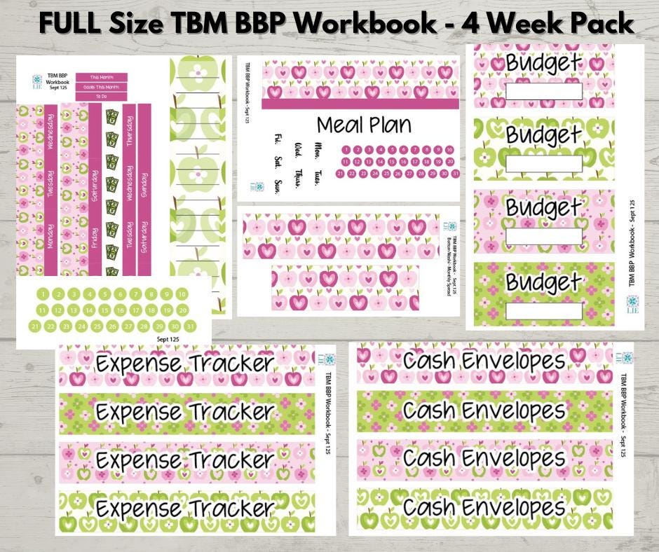 Sept 125 FULL TBM BBP Workbook / 4-week Pack or Individual Sheets - Etsy