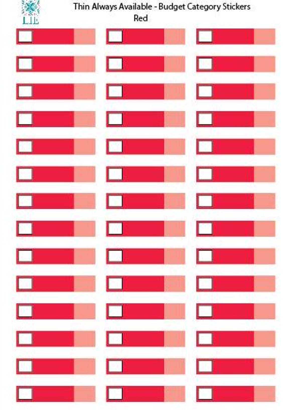 Thin Red - Always Available - 1.5" Budget Category Stickers - Etsy