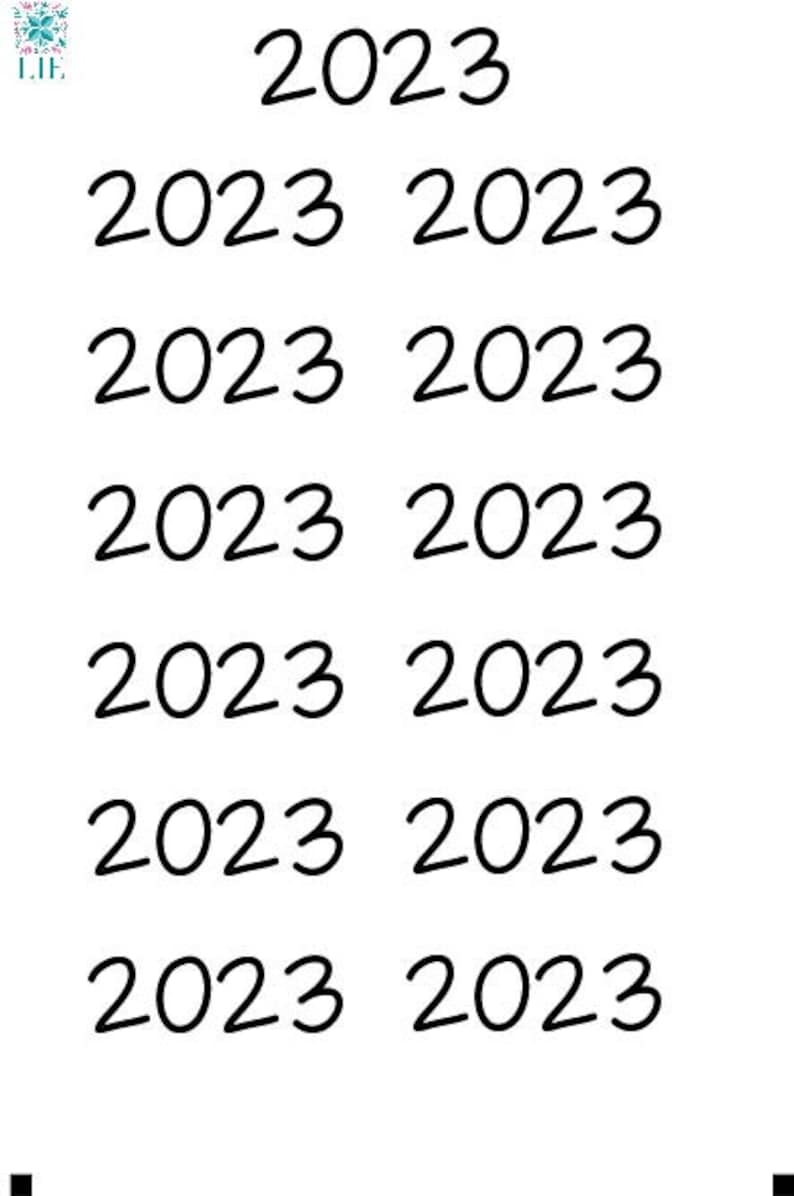 XL 2023 Titles // 63 Point Font //script Stickers // Jenplans - Etsy