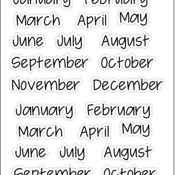 Months of the Year Fonts - Etsy