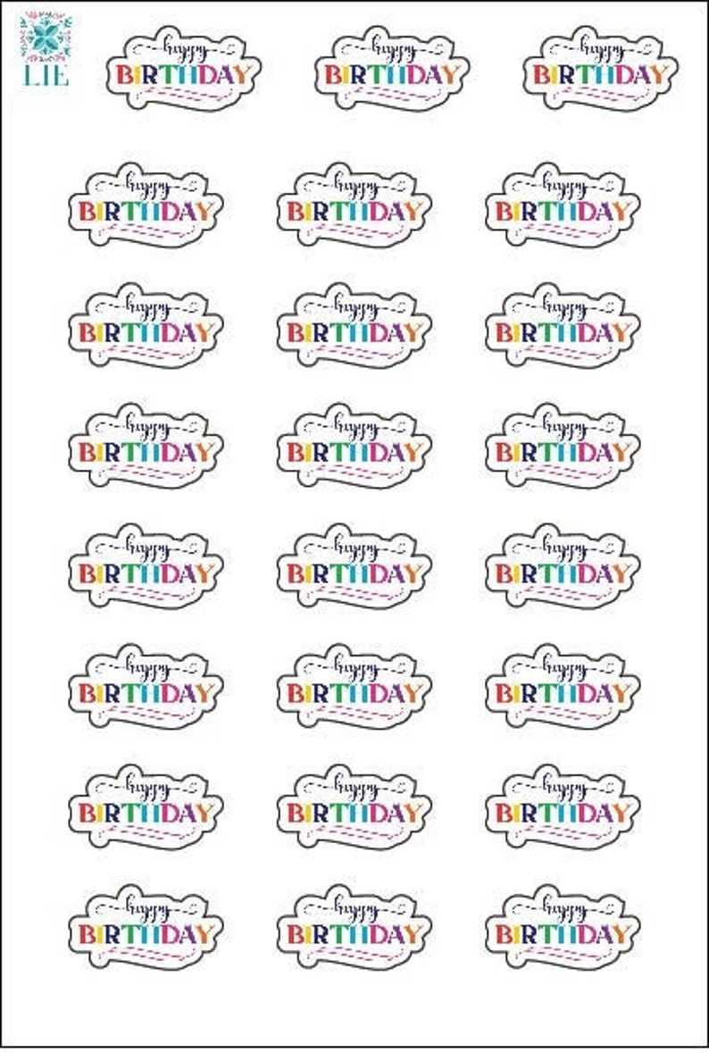 Happy Birthday // Script Stickers // Half Box Size - Etsy