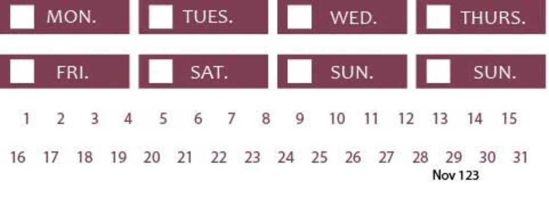 Nov 123 Classic Universal Day Headers - Etsy