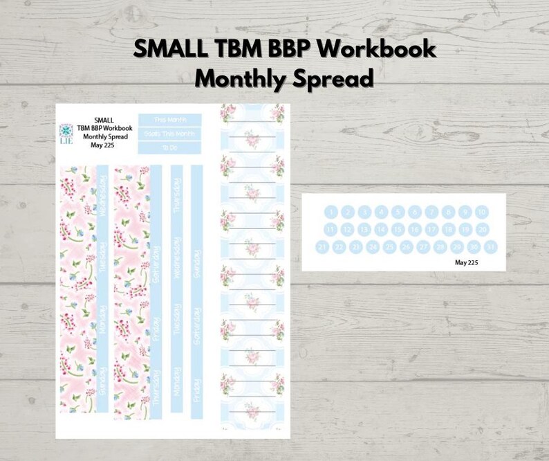 May 225 SMALL TBM BBP Workbook / 4-week or Individual Sheets - Etsy