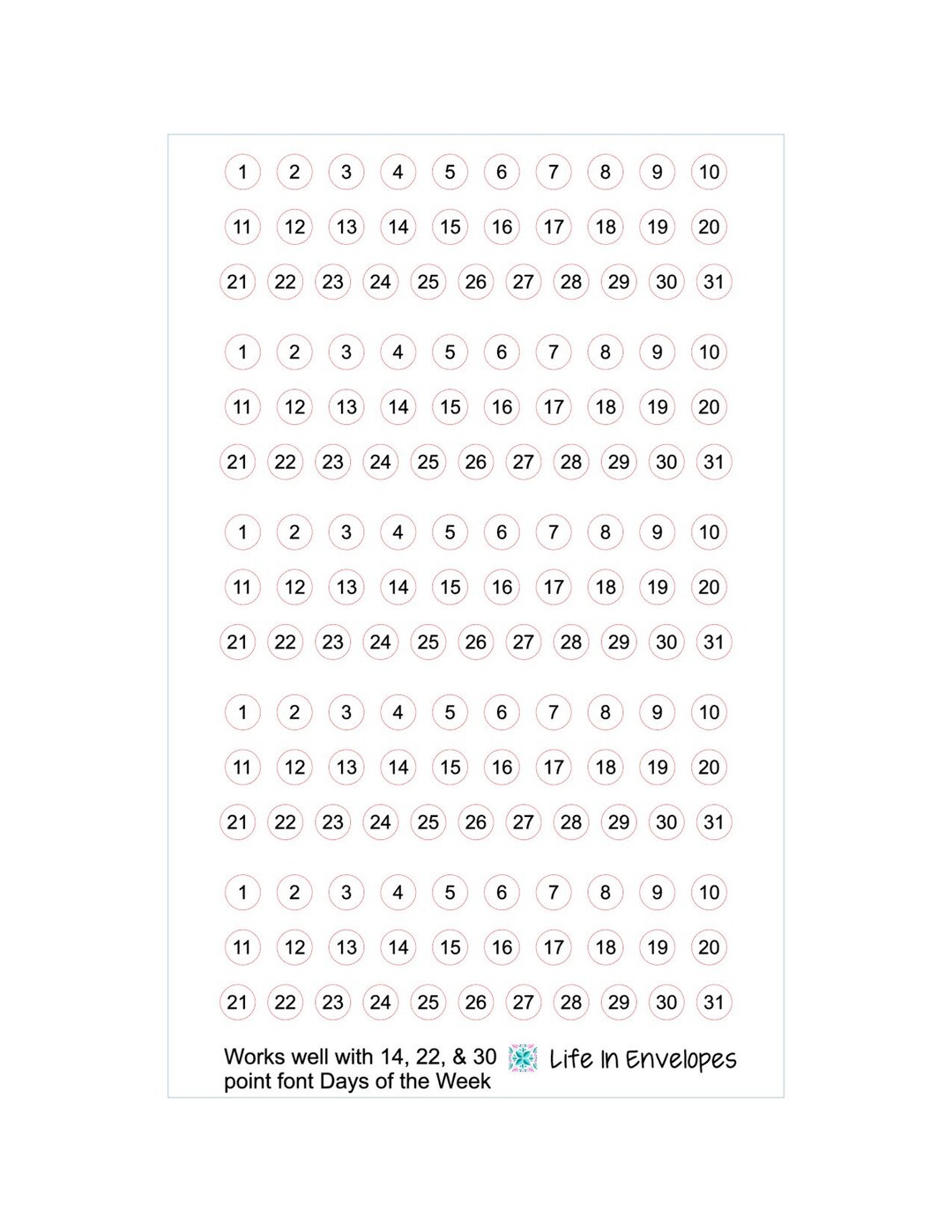 Black and White // Full Sheet - 5 Sets- Universal Date Dots - Etsy