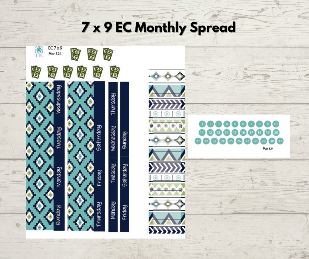 Mar 324 / EC 7x9 Monthly Spread / Erin Condren - Etsy