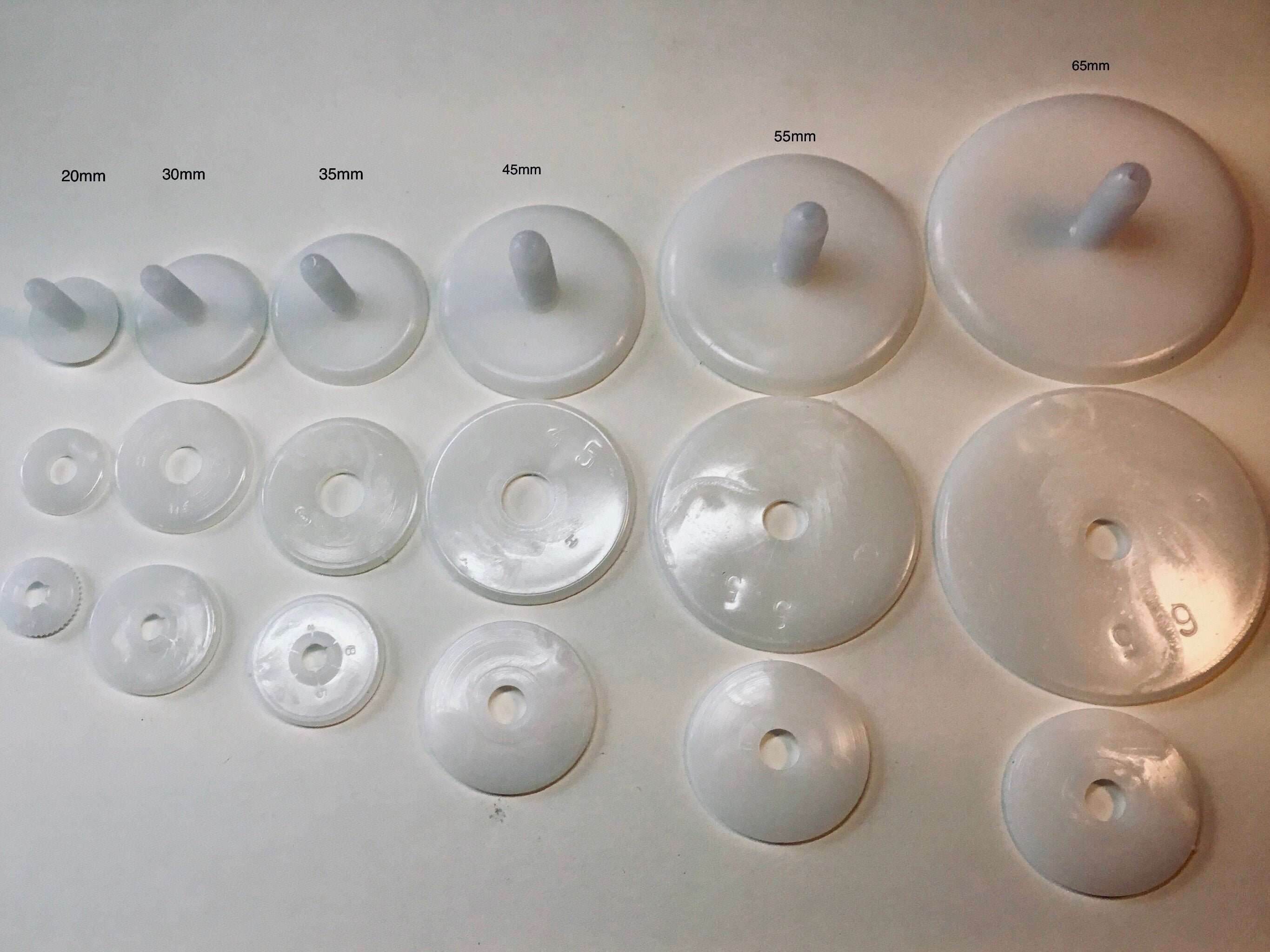 Doll and Teddy Bear Joints, 3-pc Sets, Plastic, 16mm - 65mm, Select ...