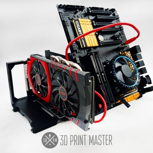 CPU Mining Motherboard Stand Full Size GPU Riser Stand 3D Print Master ...