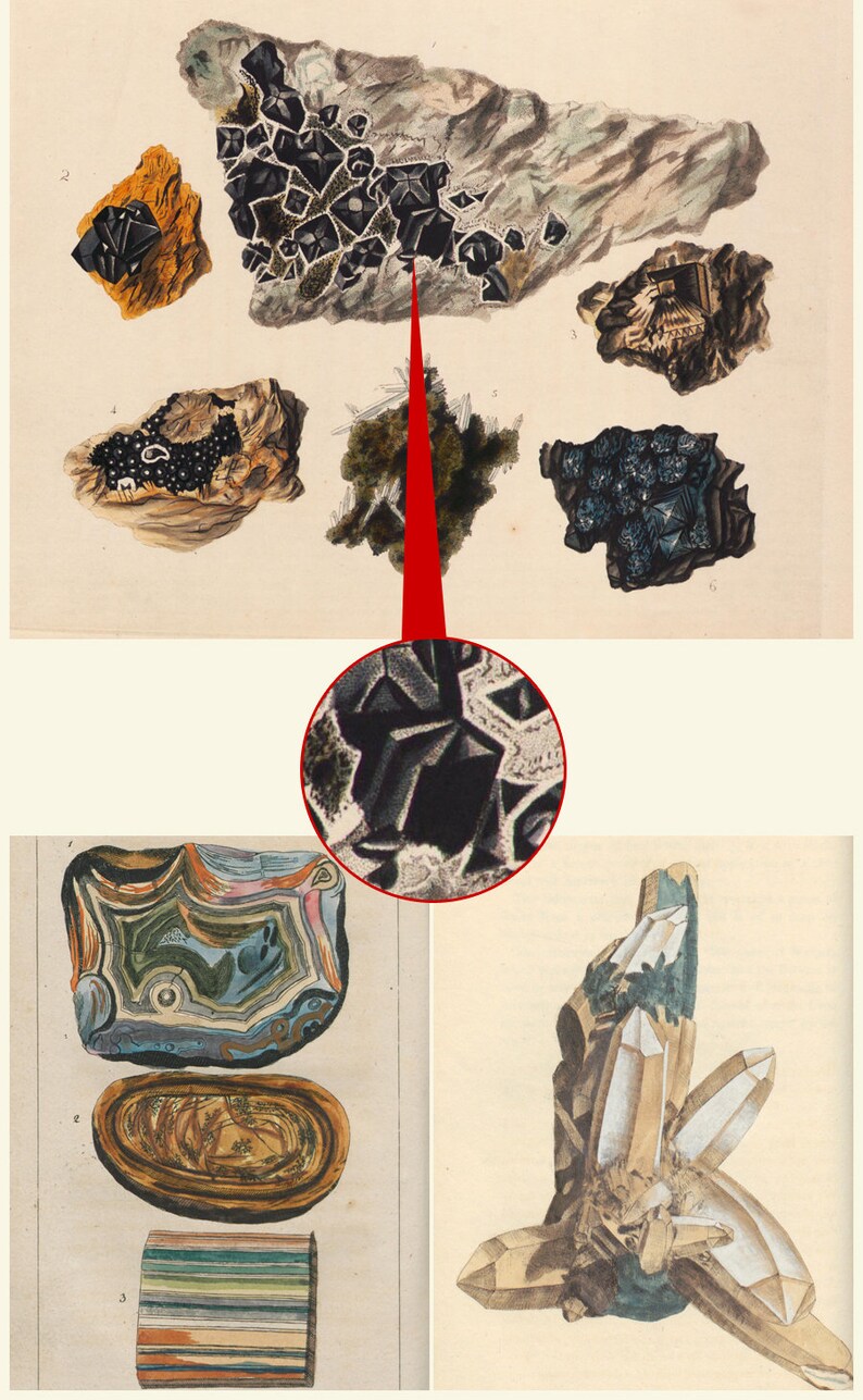 MINERALOGY - RARE Old Books Collection - Crystals - Stones - Plates ...