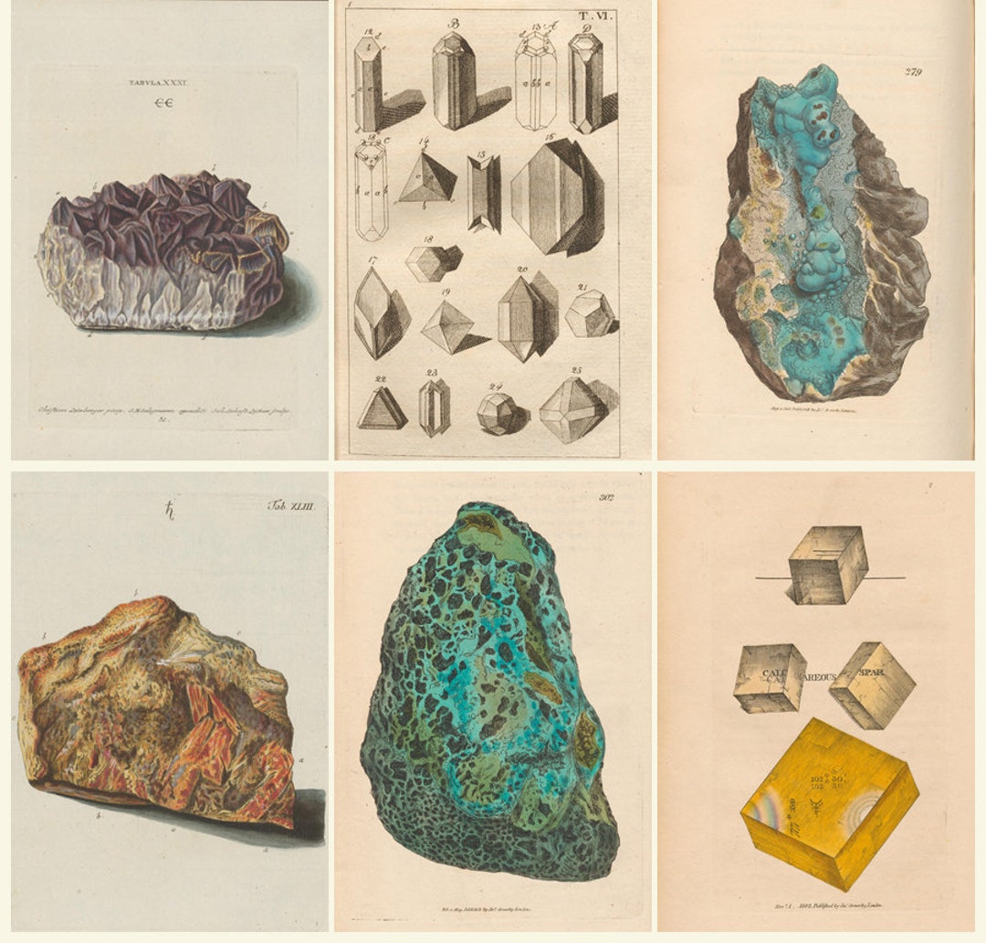 MINERALOGY - RARE Old Books Collection - Crystals - Stones - Plates ...