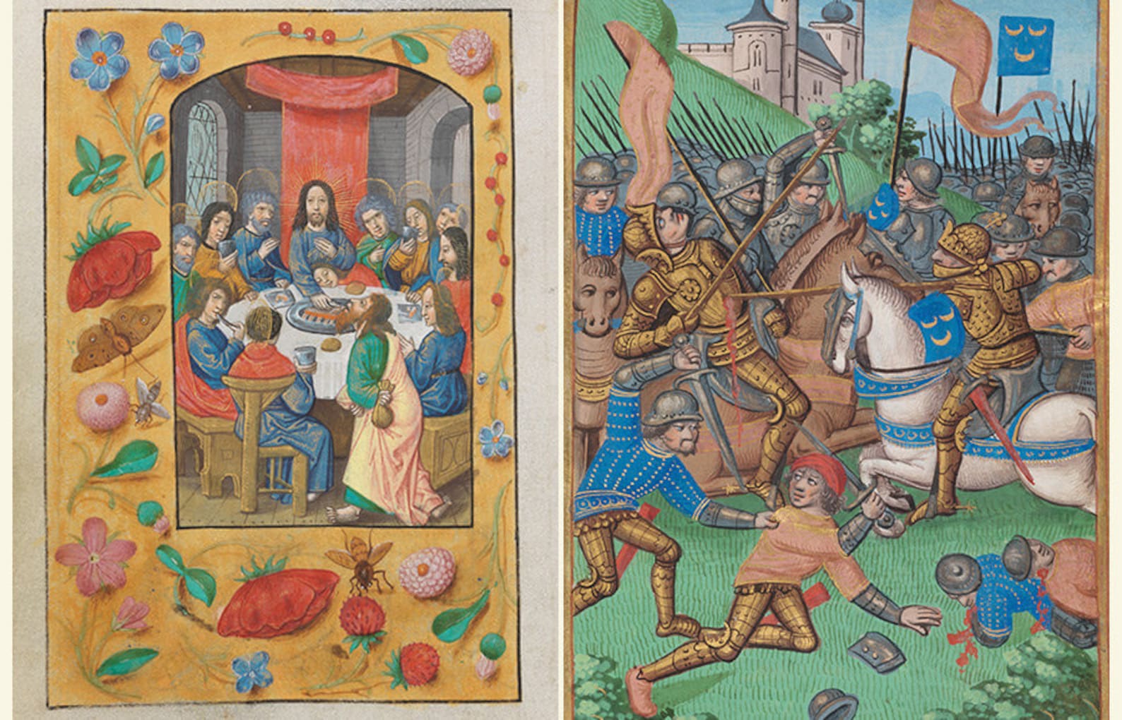 BOOKS of HOURS - 12 Very Rare Color Illuminated Manuscripts 1400-1500 ...