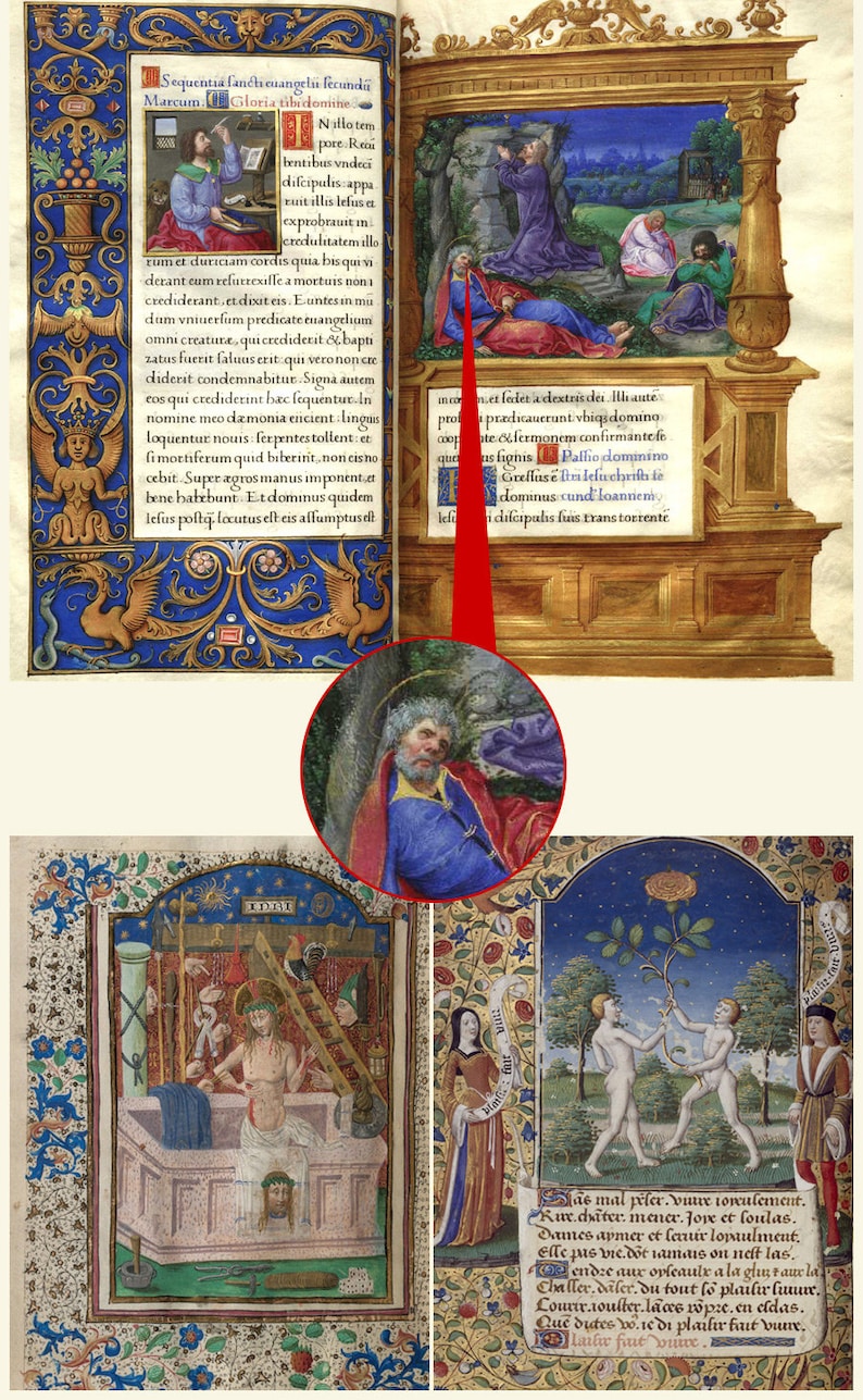 BOOKS of HOURS - 9 Very Rare Color Illuminated Manuscripts - 1400-1500 ...