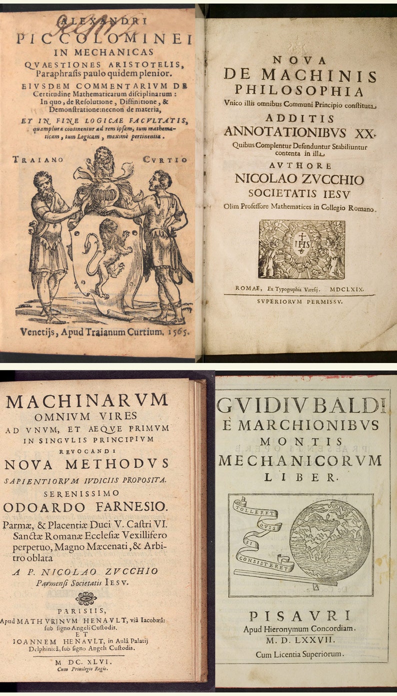 Rare Antique MECHANICS Books Collection - Curiosa - Niccolo Zucchi ...