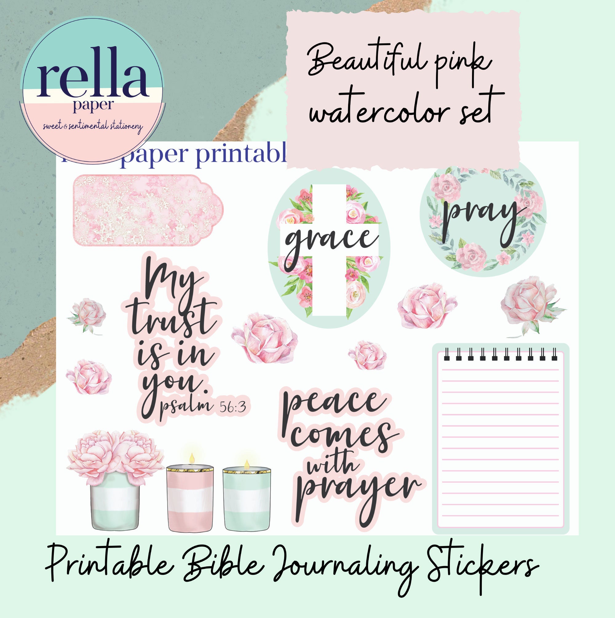 Bible Journaling Stickers INSTANT DOWNLOAD Printable Christian Stickers ...